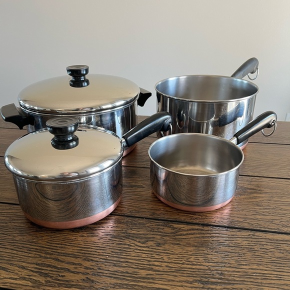 Revere Ware | Kitchen | Revere Ware Copper Bottom Cookware Set Stock ...